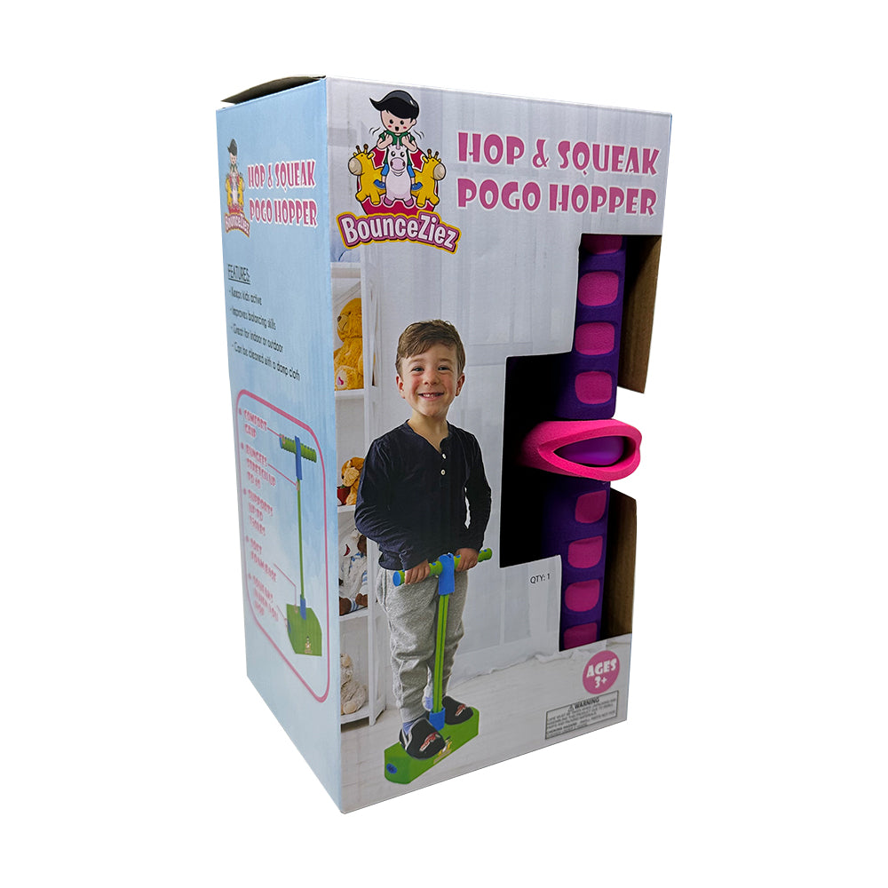 BounceZiez Hop & Squeak Pogo Hopper - Purple/Pink – Waloo Products